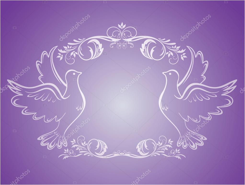 Vintage wedding frame with doves Stock Vector Image by ©antonovaolena ...