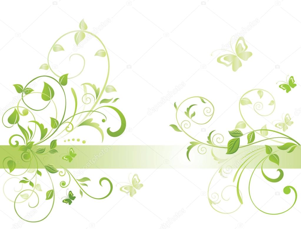 Green floral banner Stock Vector Image by ©antonovaolena #21350079