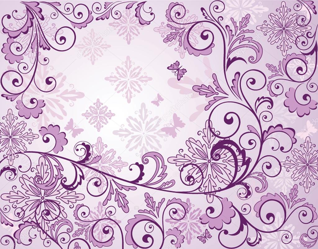 Beautiful floral lilac background Stock Vector by ©antonovaolena 21437229