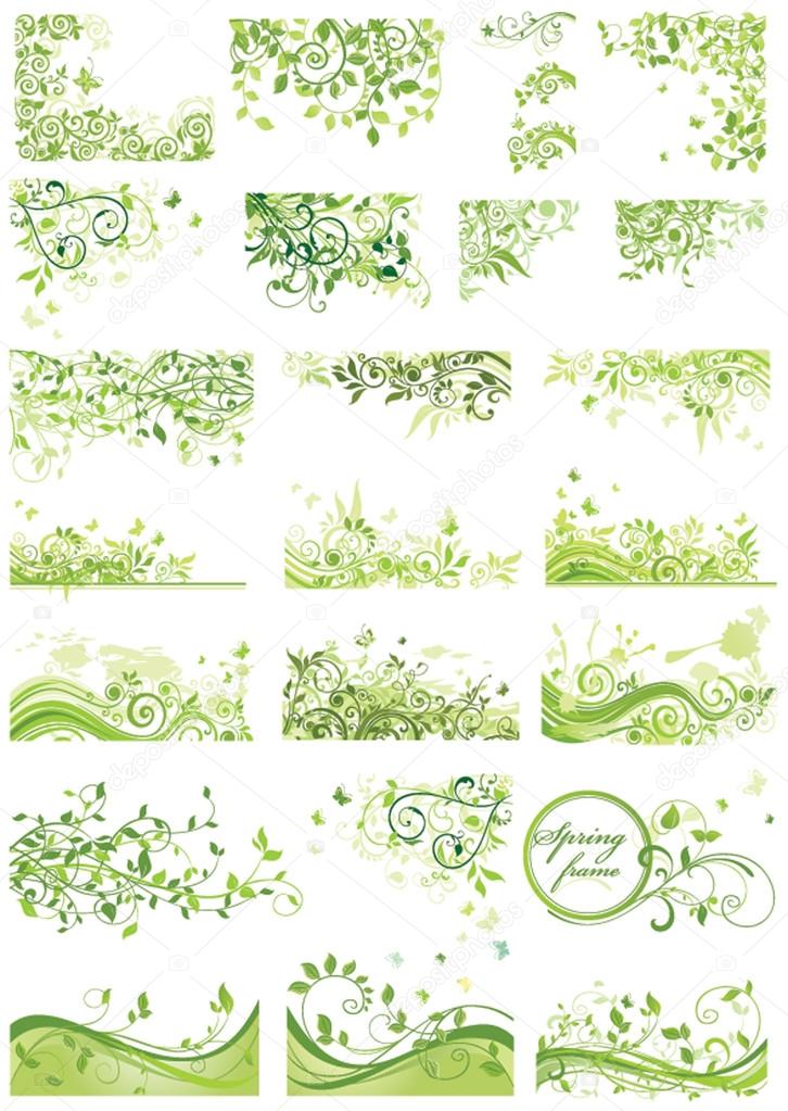 Set of spring green design Stock Vector Image by ©antonovaolena #43559791