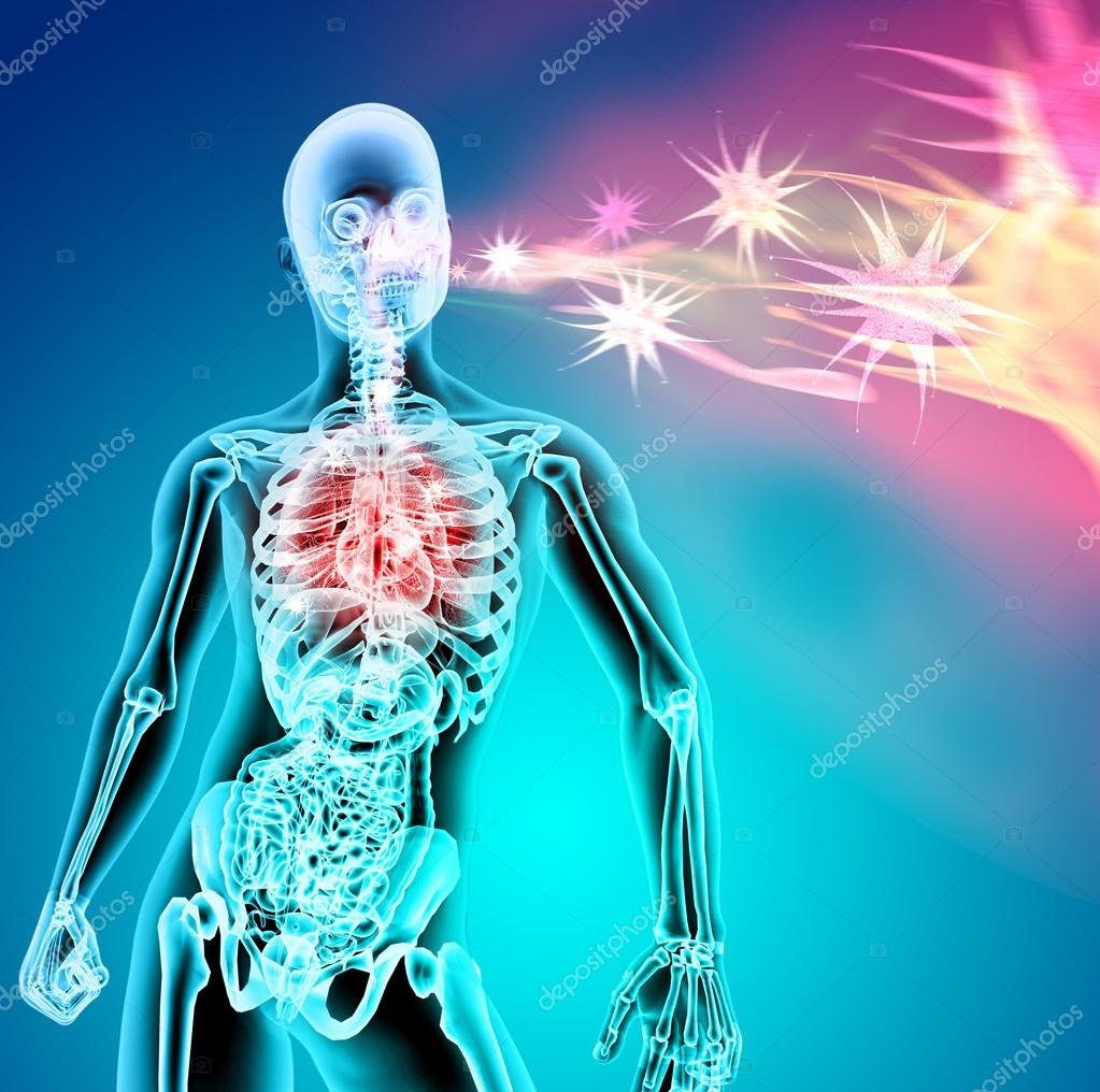 Radiography Man with Virus — Stock Photo © Giovanni_Cancemi #21986311