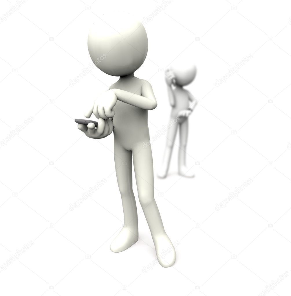 Omino bianco al telefono — Foto Stock © Giovanni_Cancemi #27324663