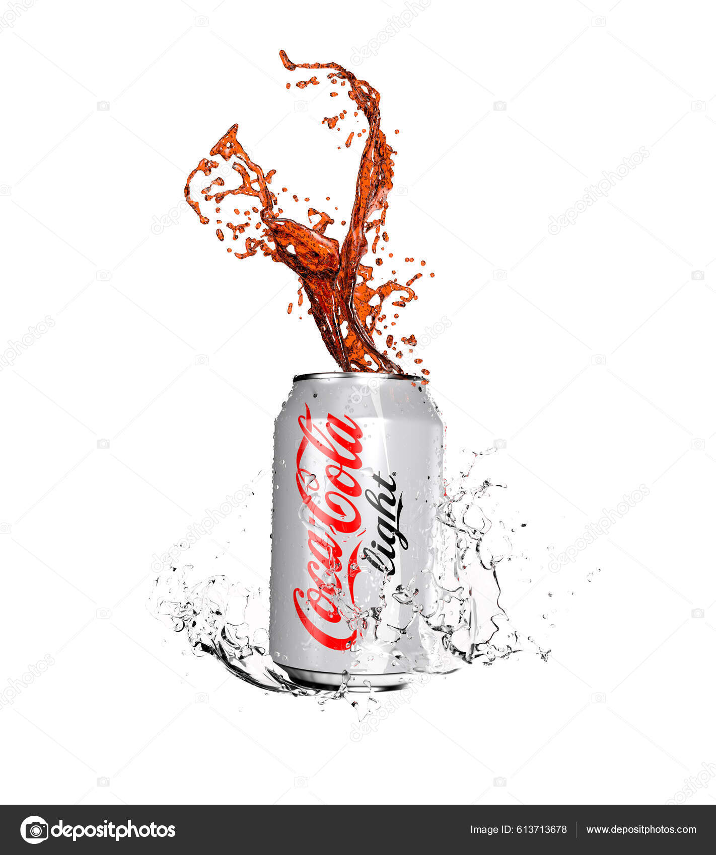Malaga Spain October 2022 Illustration Coca Cola Can Splash Isolated ...