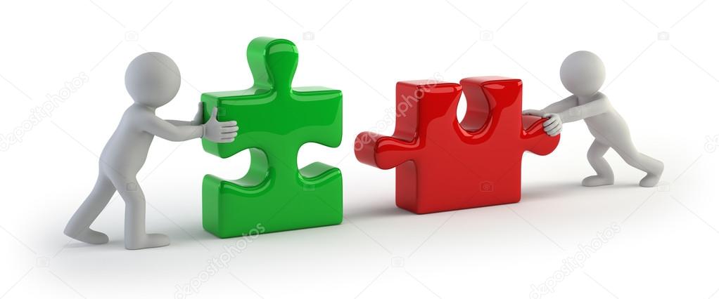 3d small - Two puzzle connect Stock Photo by ©Art3d 20740871