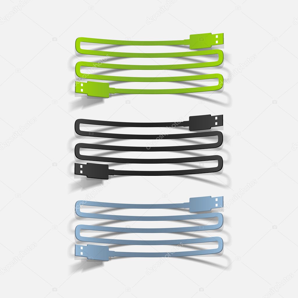 Realistic design element: usb-cable Stock Vector Image by ©Palau83 ...