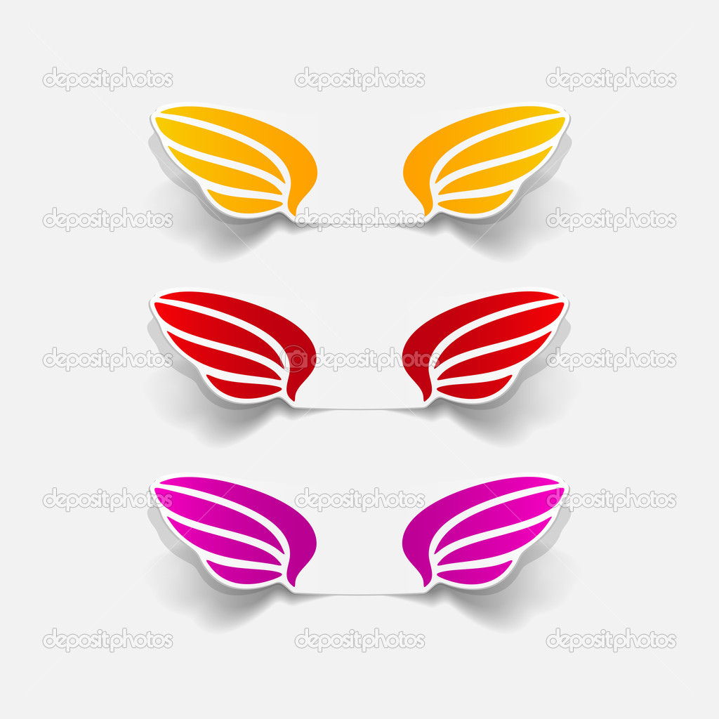Realistic design element: wing Stock Vector by ©Palau83 41208389