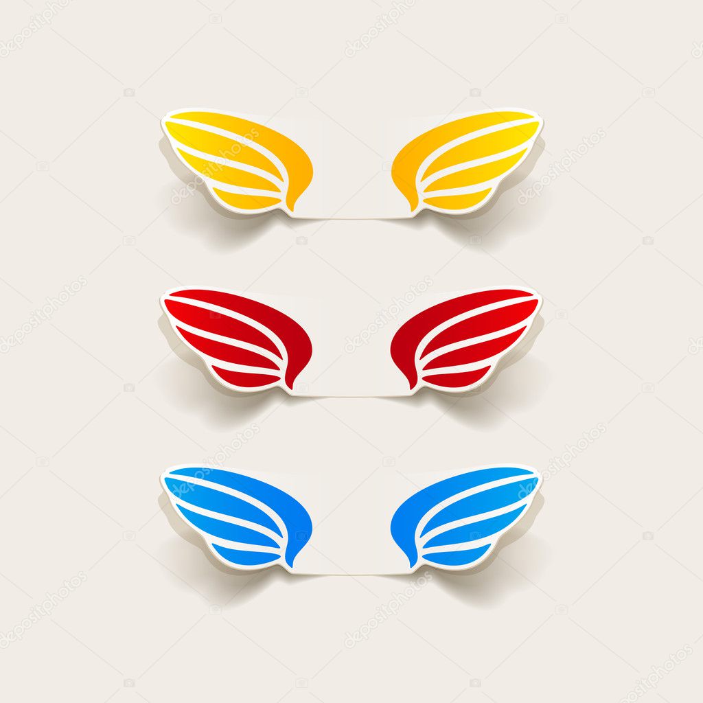 Realistic design element: wing Stock Vector by ©Palau83 41208403