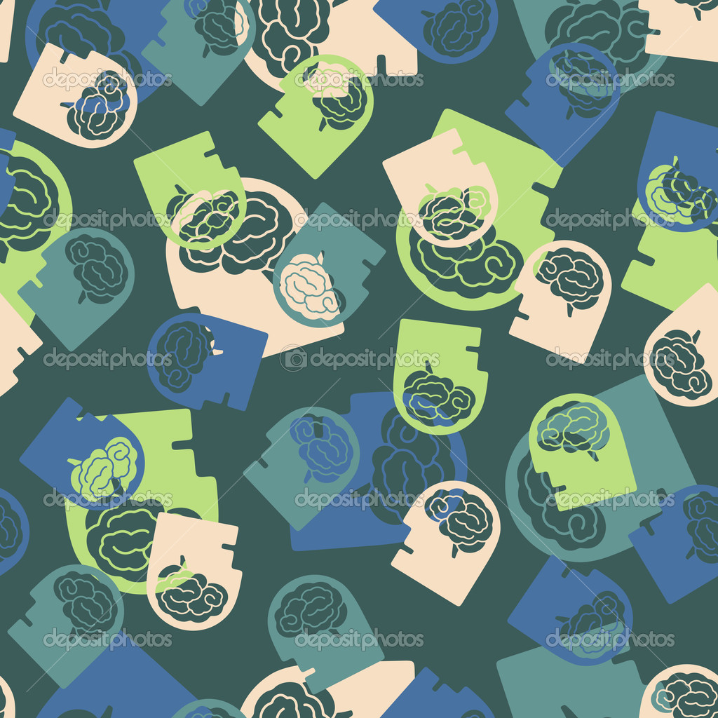 Seamless background: brain, head, face Stock Vector by ©Palau83 42737613