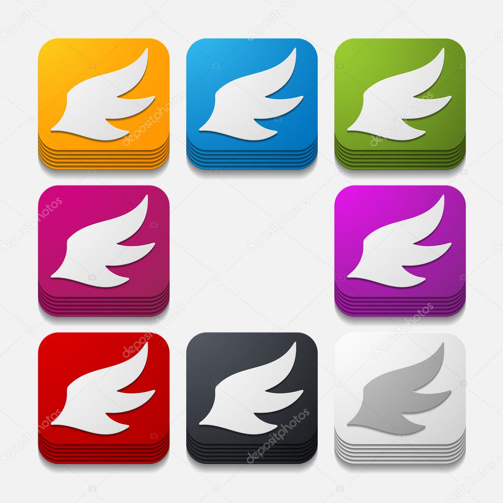Square button: wing Stock Vector Image by ©Palau83 #45432197