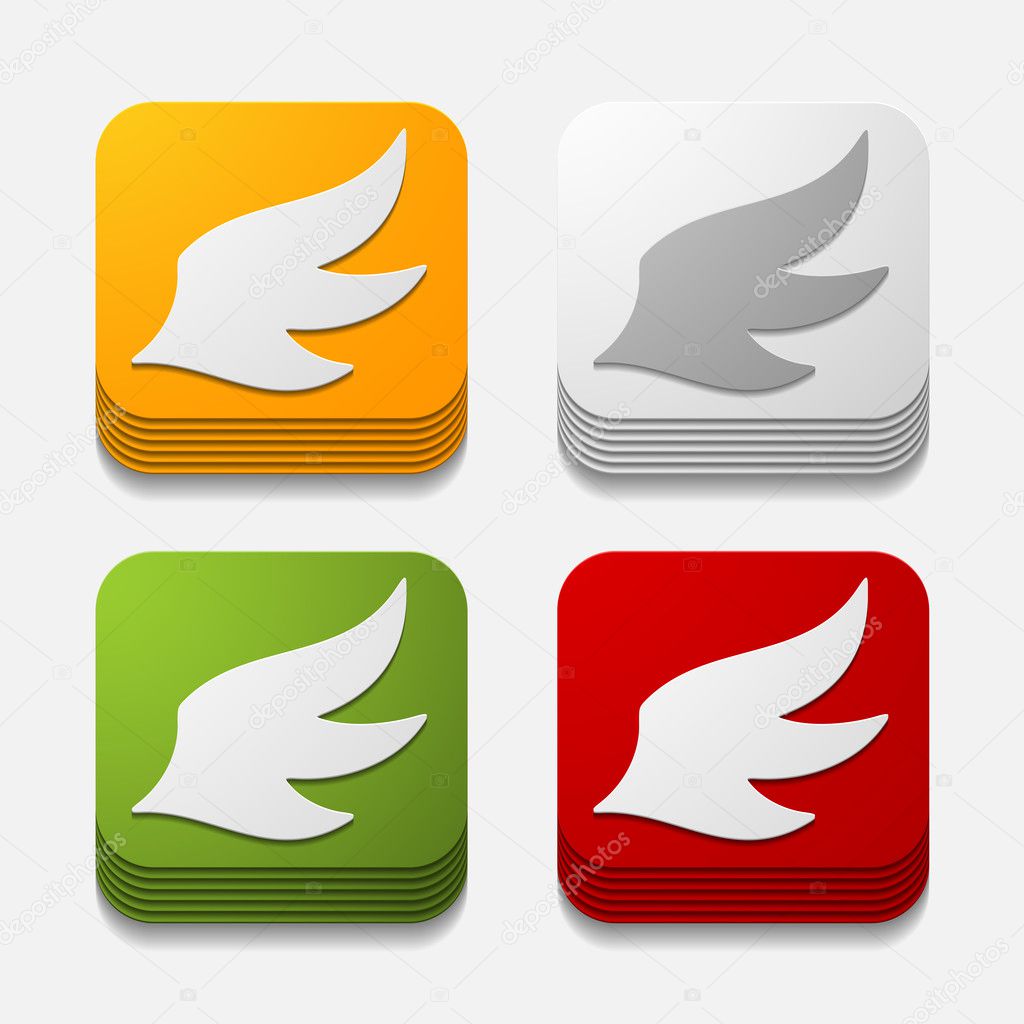 Square button: wing Stock Vector Image by ©Palau83 #45436975