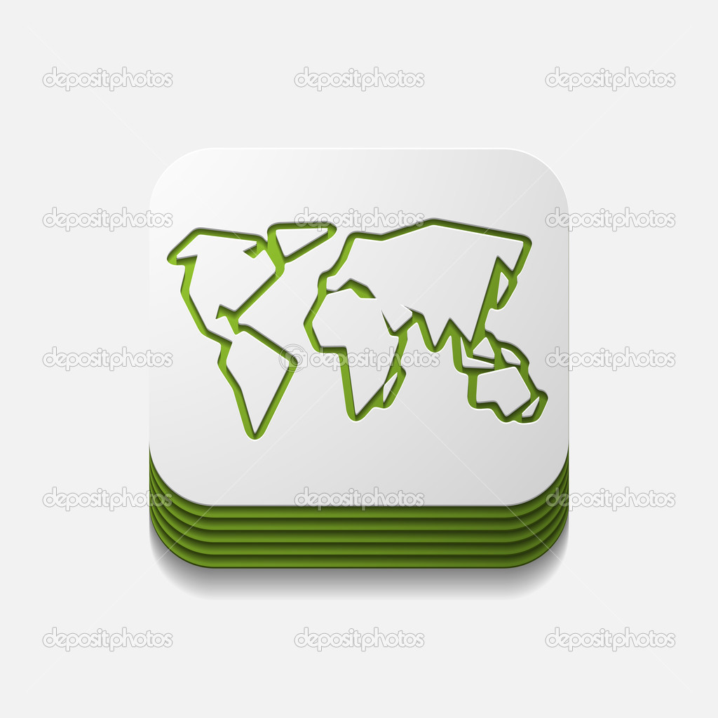 Square button: map Stock Vector by ©Palau83 45469149
