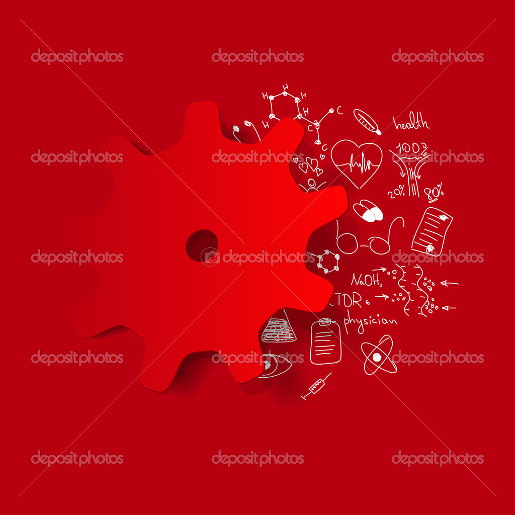 Drawing medical formulas: cogwheel — Stock Photo © Palau83 #50090615