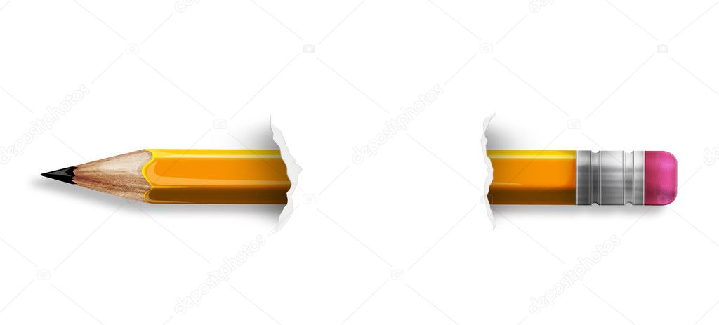 Pencil on torn paper — Stock Photo © cranach2 #26629887