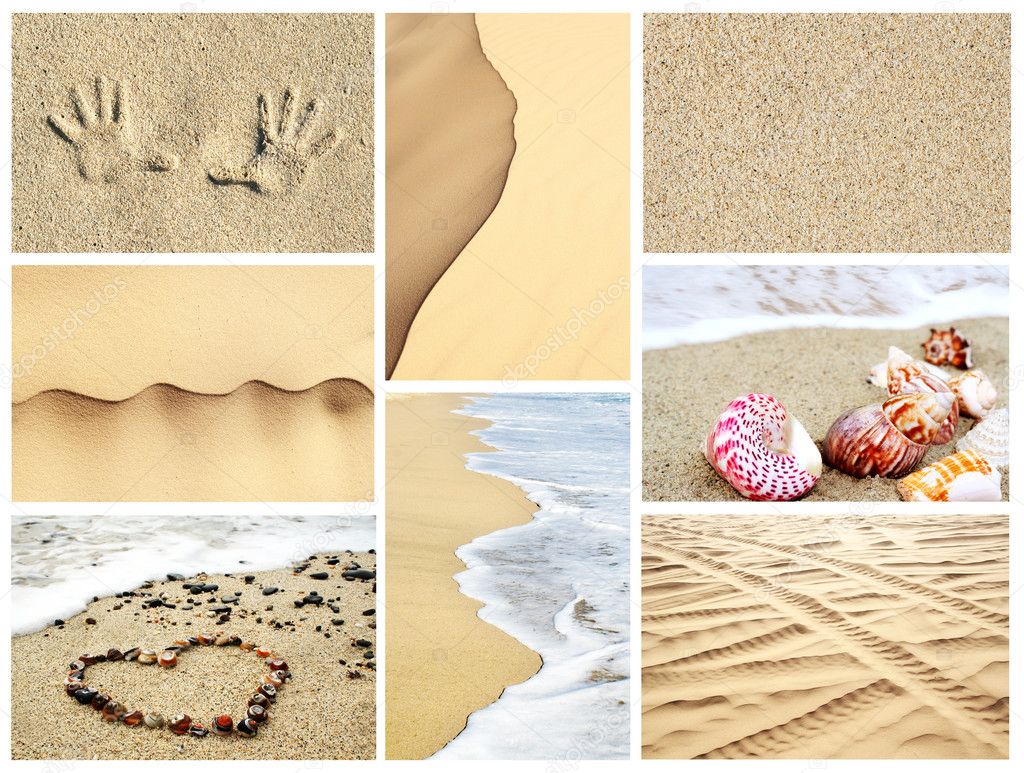 Summer sand collage Stock Photo by ©beatabecla 19394473