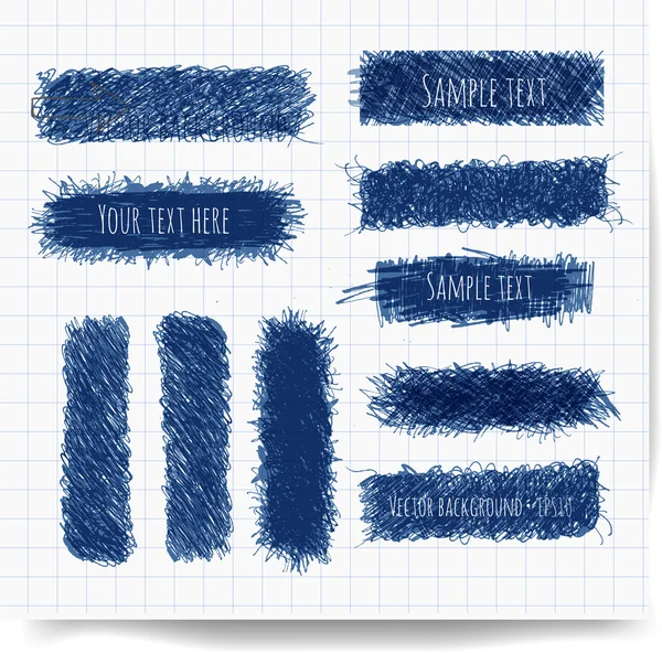 Set of hand-drawn doodle chalk banners on blackboard. ⬇ Vector Image by ...