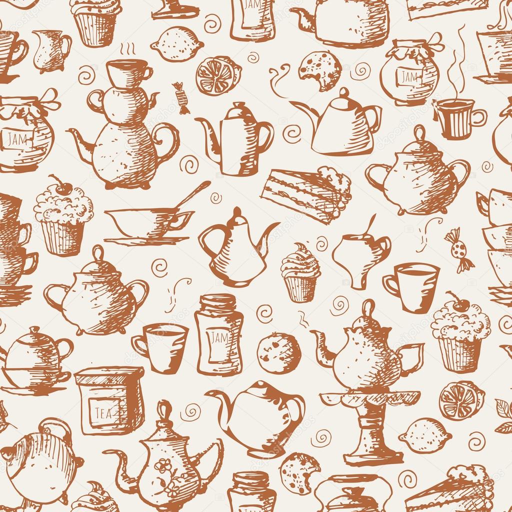 Seamless tea background Stock Vector Image by ©Elinacious #35662625