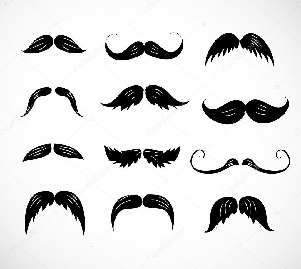 Big collection of moustaches Stock Vector by ©Elinacious 35836637