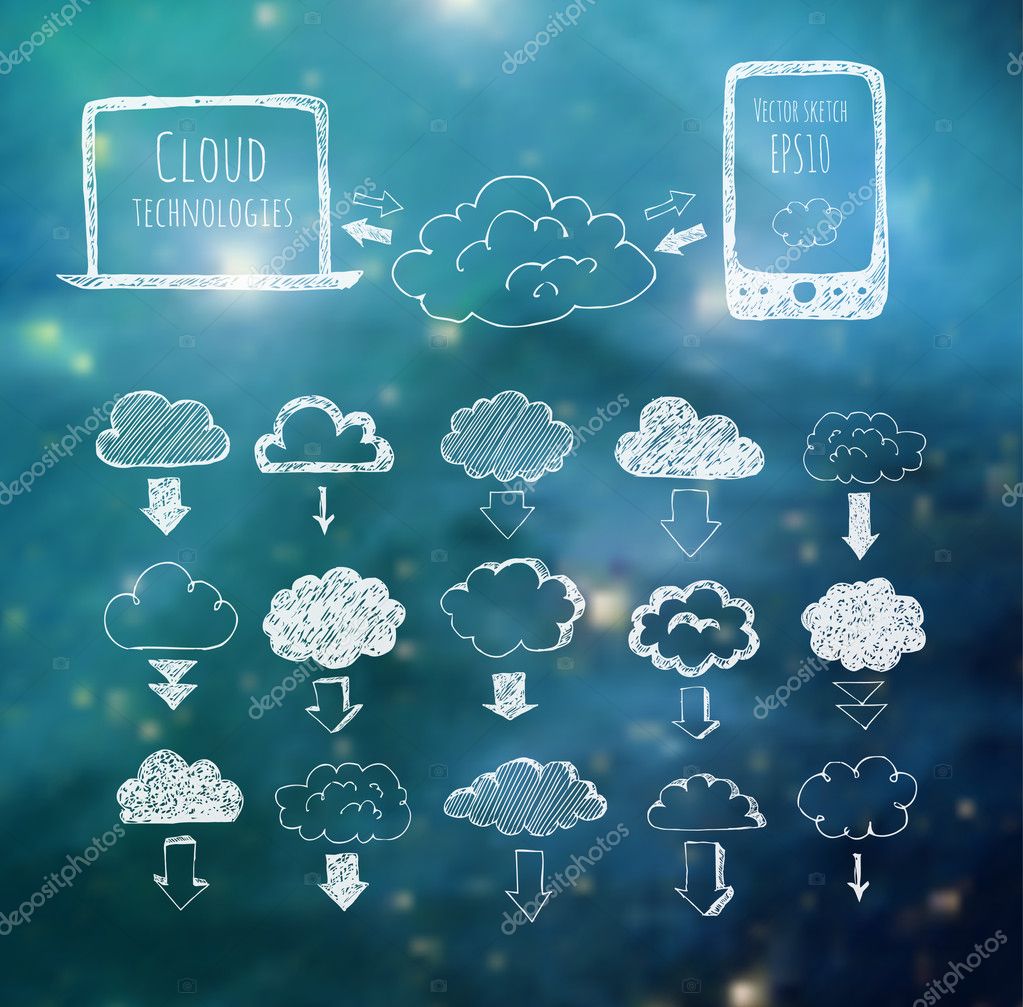 Cloud computing sketch. Stock Vector Image by ©Elinacious #46943397