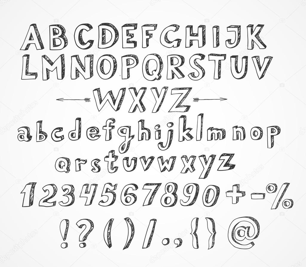 Doodle sketch font Stock Vector Image by ©Elinacious #48728221