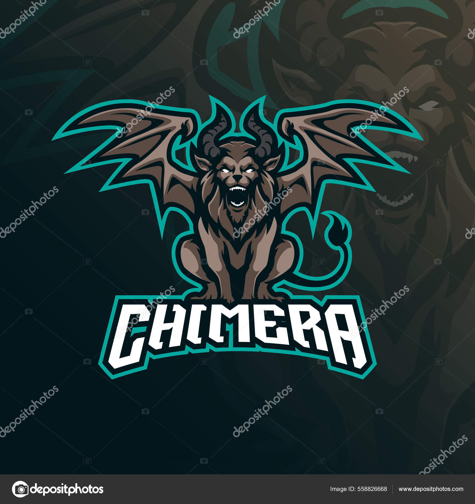 Chimera Mascot Logo Design Modern Illustration Concept Style Badge ...