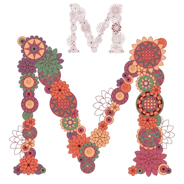 Vector illustration on the letter X from abstract decorative flo Stock ...