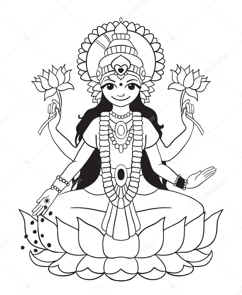 Goddess Lakshmi — Stock Vector © Baksiabat #30667961