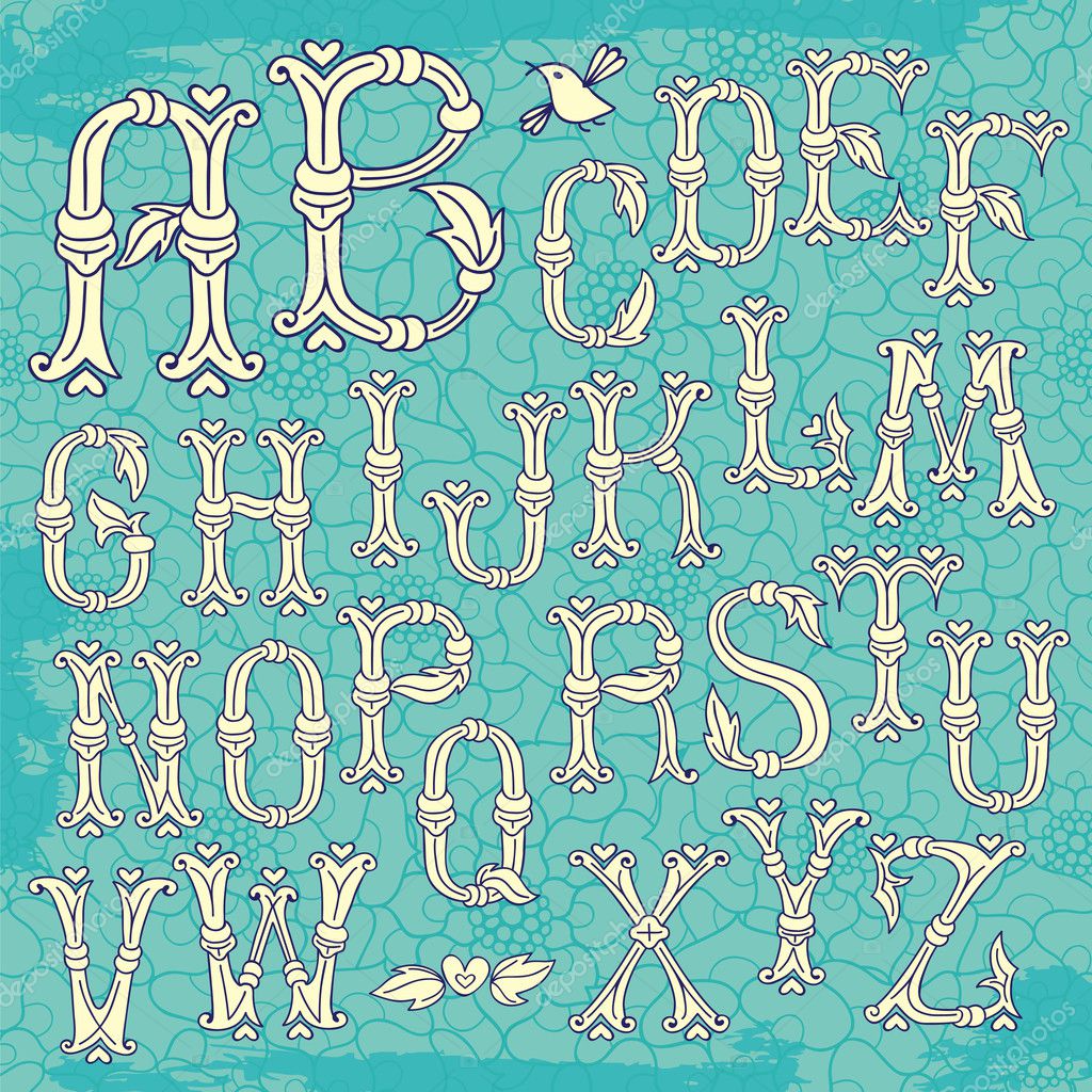 Whimsical Hand Drawn Alphabet Letters Stock Vector by ©Baksiabat 39695909