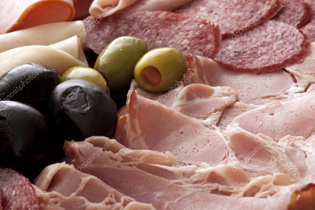 Cold meat platter with olives Cold meat platter with olives Stock Photo ...