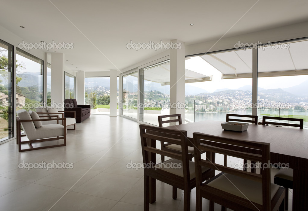 Beautiful interior of a modern house Stock Photo by ©Zveiger 30672939