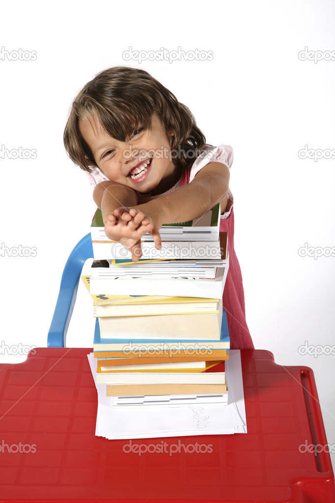 Little girl studying Stock Photo by ©Zveiger 43389001