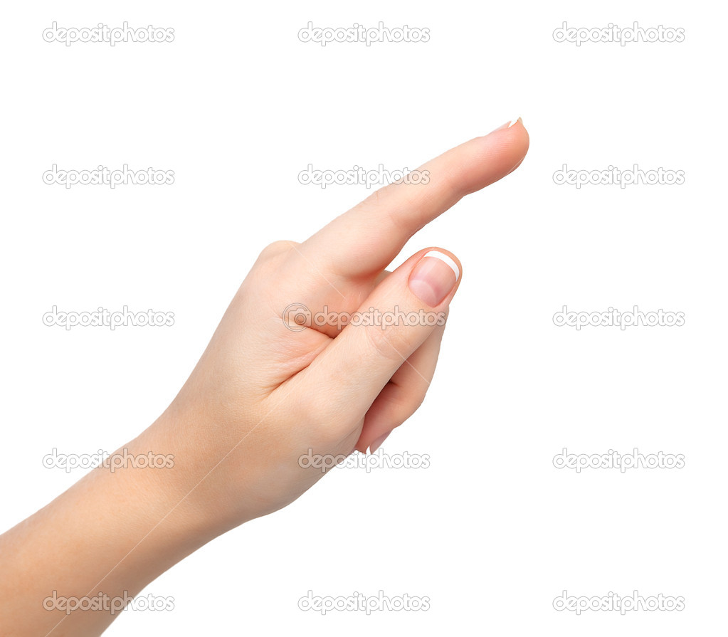 Isolated woman hand touches the object ⬇ Stock Photo, Image by ...