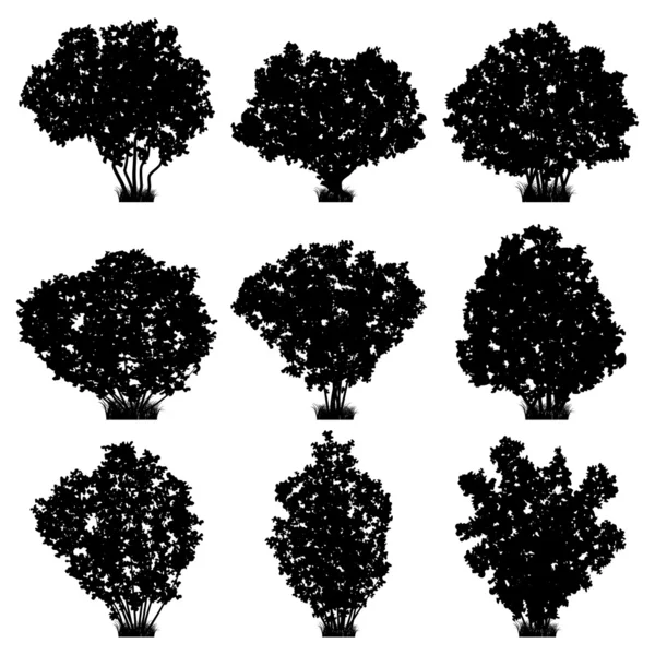 Shrubs silhouette Vector Art Stock Images | Depositphotos