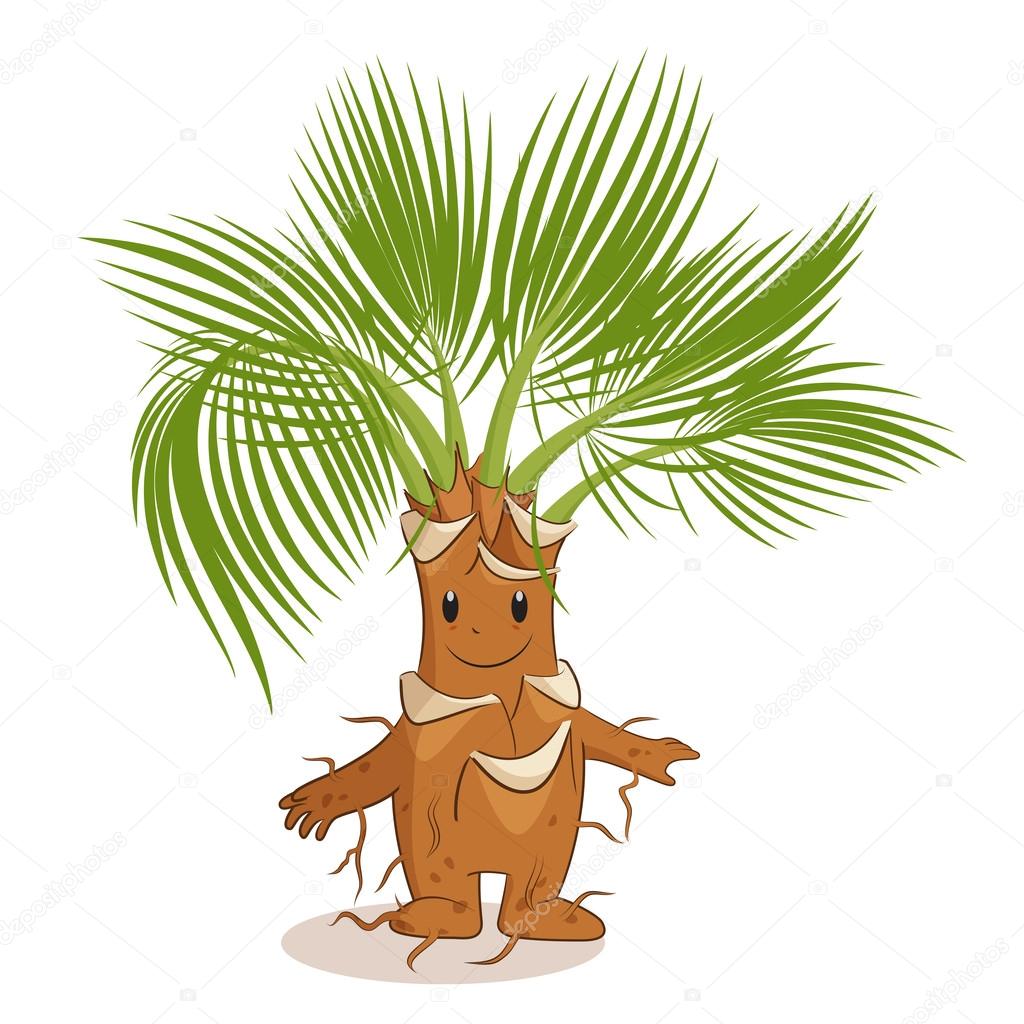 Kawaii palm tree | Little Palm Tree Character - Vector Kawaii ...