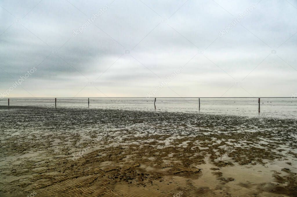 El Mar de Wadden en la costa del Mar del Norte en Norddeich 2022