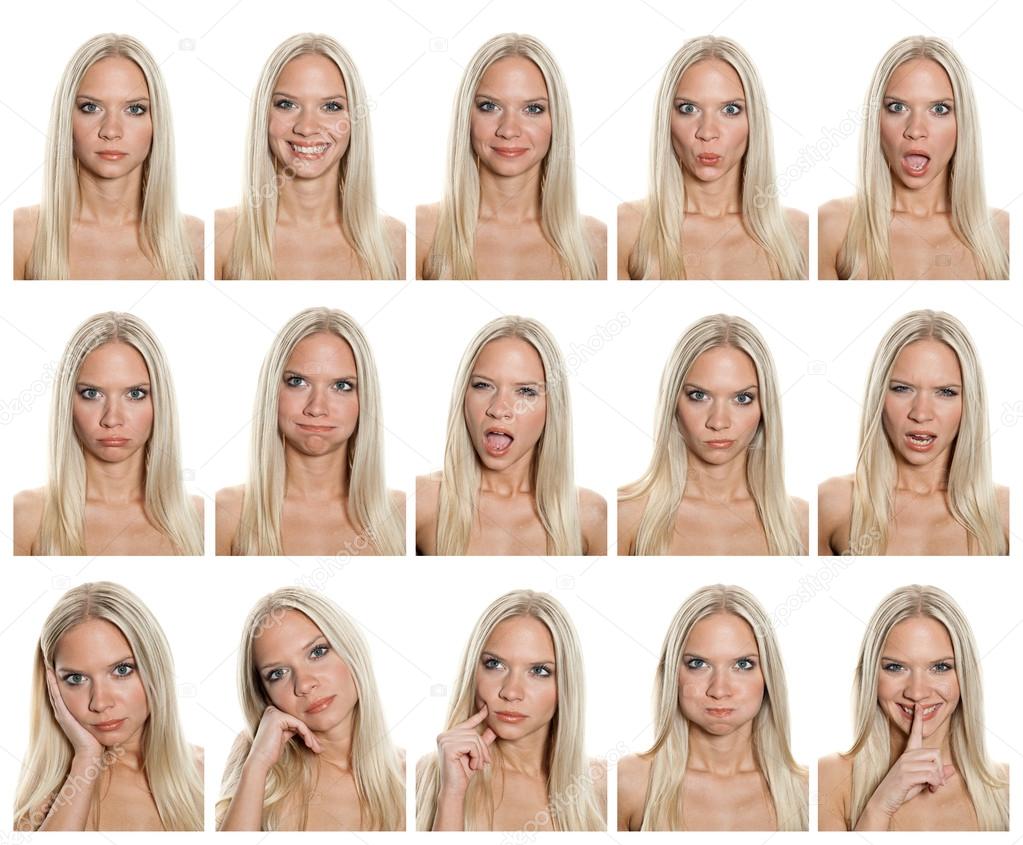 Woman expressions collection — Stock Photo © bertys30 #21423251