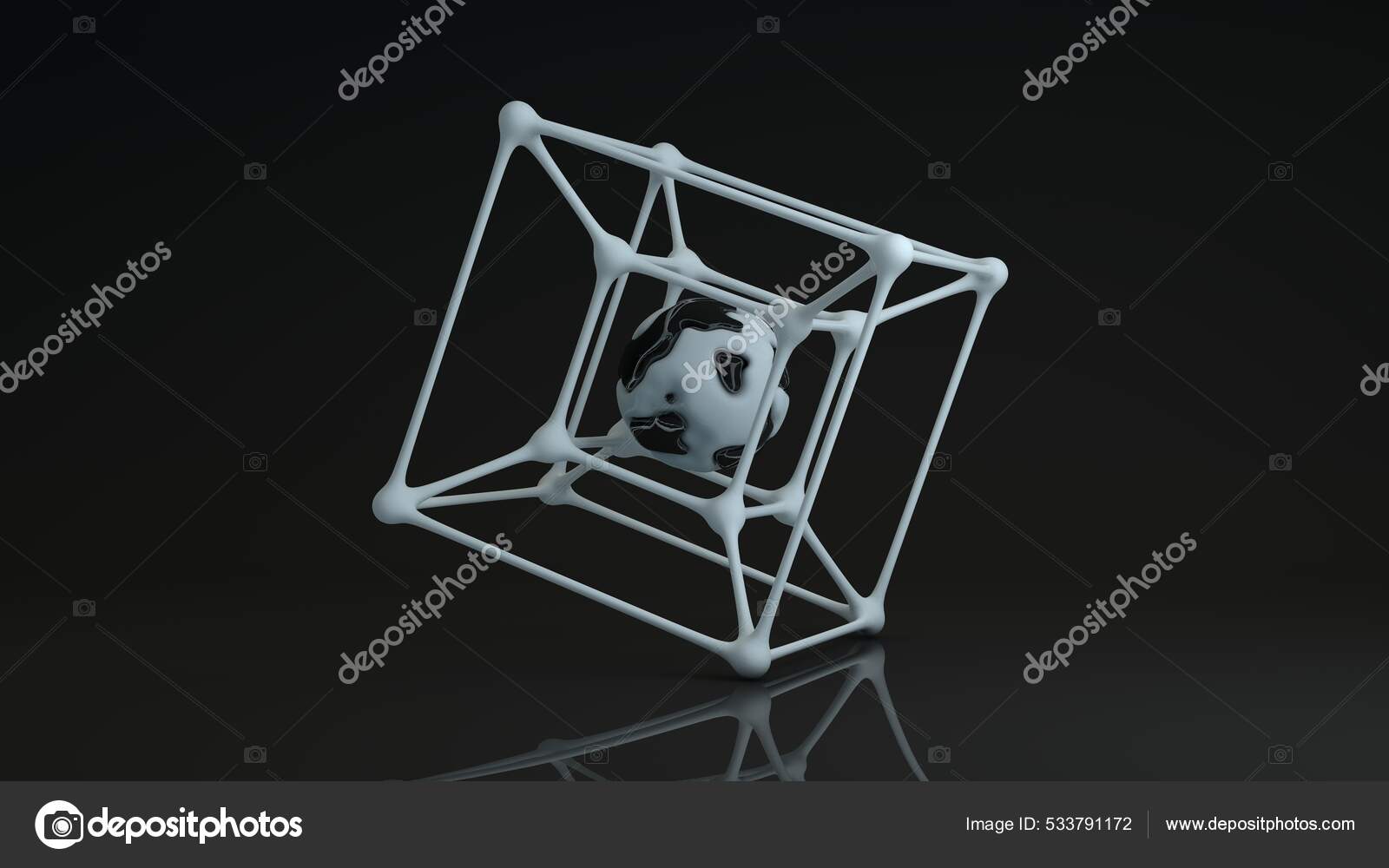 Rendering Hypercube Tesseract Reflective Surface Model Hypercube ...