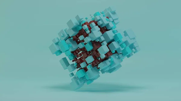 3d rendering of an abstract array of cubes of different sizes and ...
