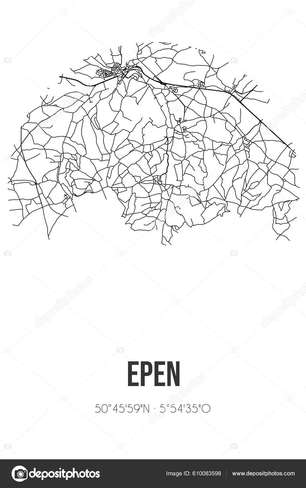Abstract Street Map Epen Located Limburg Municipality Gulpen Wittem ...