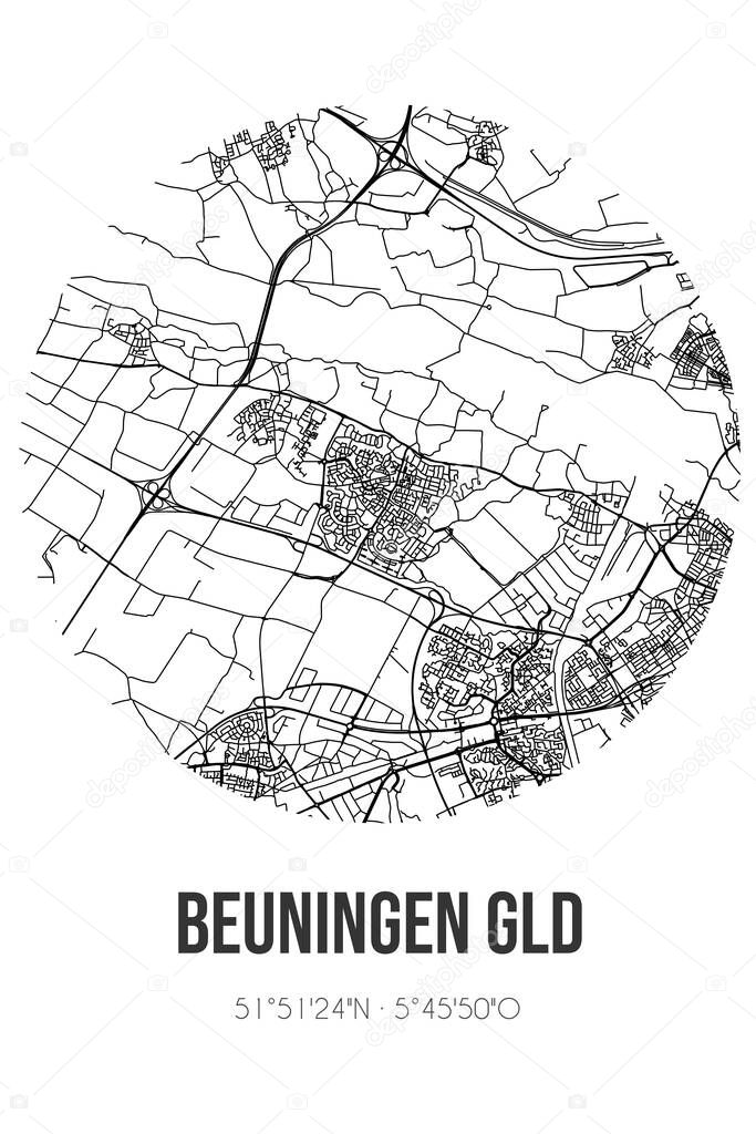 Resumen del mapa de Beuningen Gld situado en Gelderland municipio de ...
