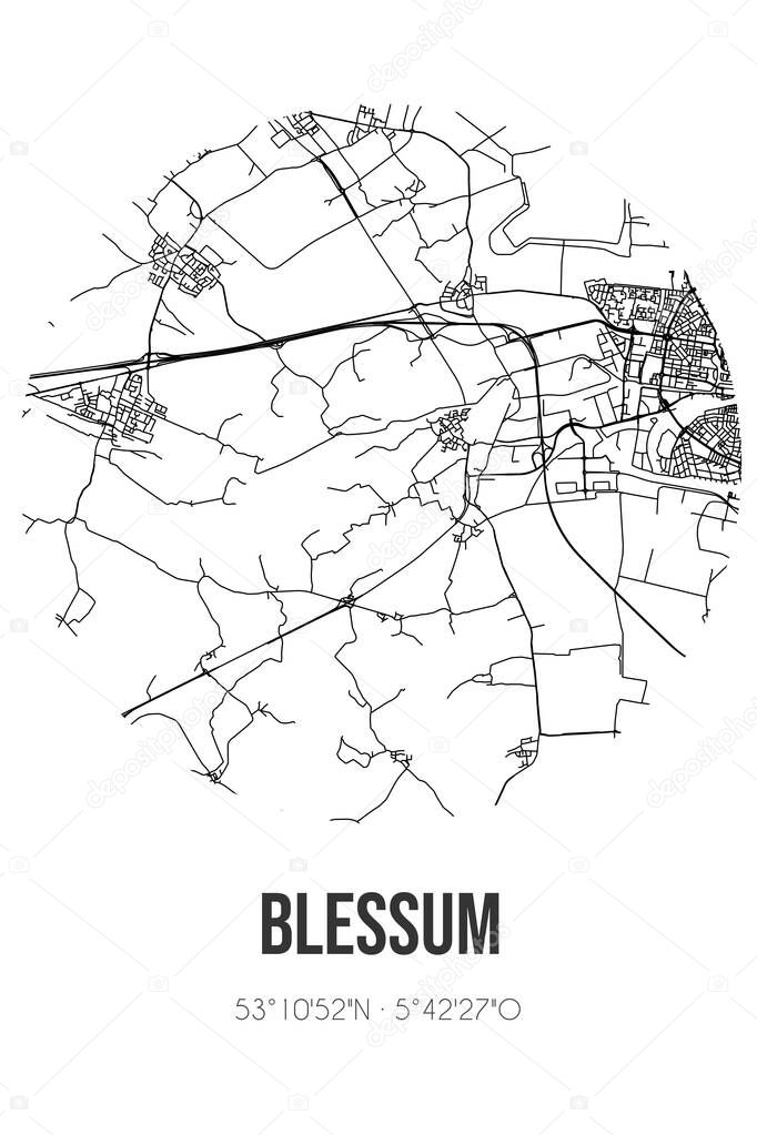 Resumen del plano de Blessum situado en Fryslan municipio de Waadhoeke ...