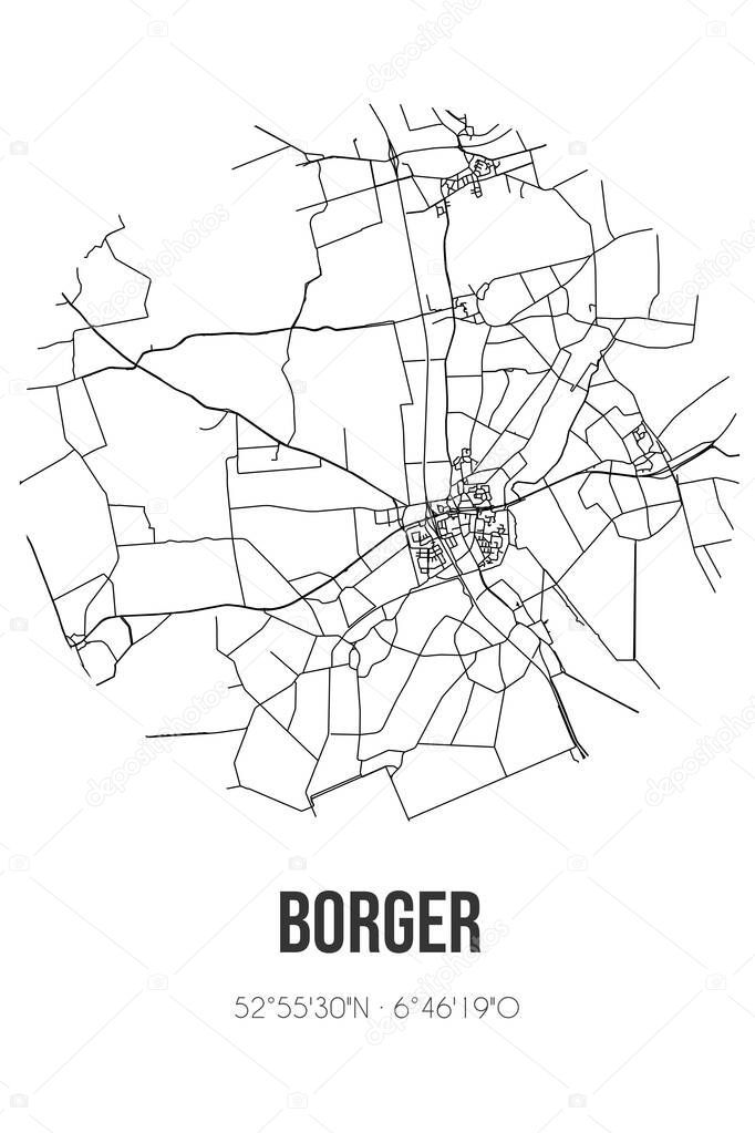 Resumen del mapa callejero de Borger situado en Drenthe municipio de ...