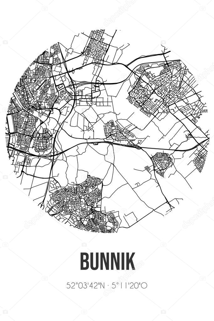 Resumen del mapa callejero de Bunnik situado en Utrecht municipio de ...