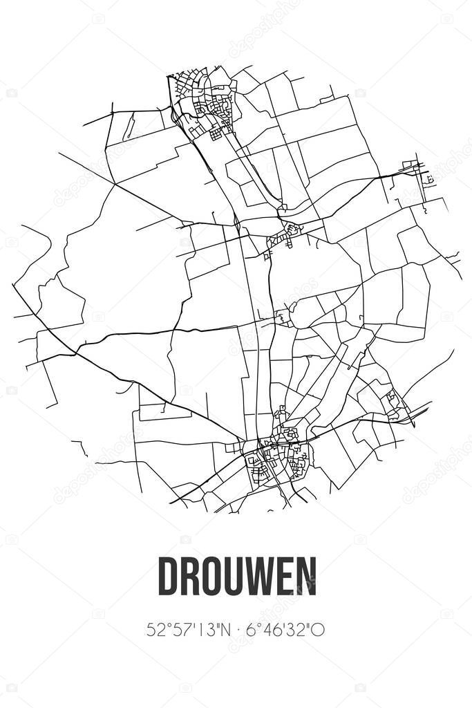 Resumen del mapa callejero de Drouwen situado en Drenthe municipio de ...