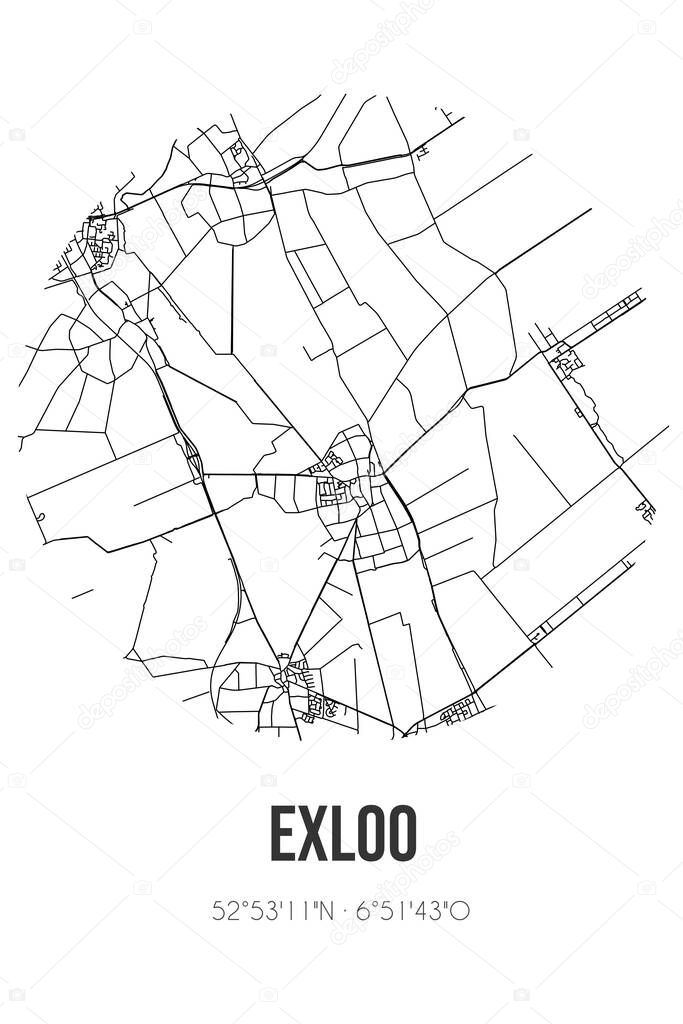 Resumen del plano de Exloo situado en Drenthe municipio de Borger ...