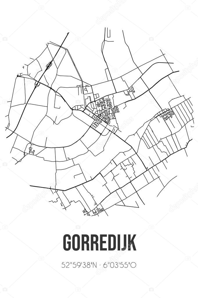 Resumen del plano de Gorredijk situado en Fryslan municipio de ...