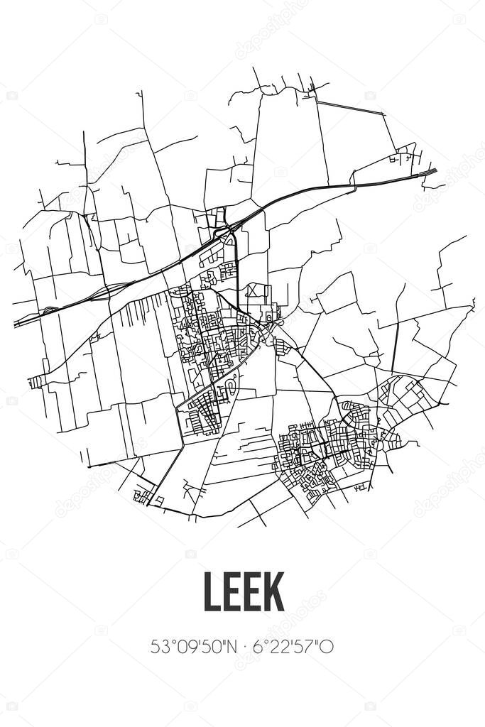 Resumen del mapa de calle de Leek situado en Groningen municipio de ...