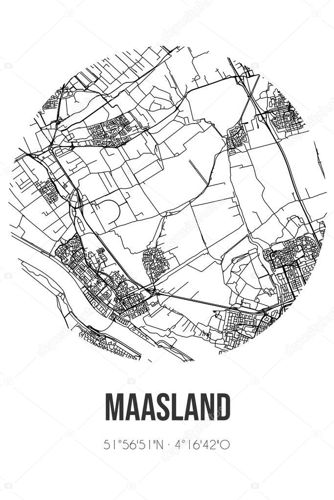 Resumen del mapa de Maasland situado en Zuid-Holland municipio de ...