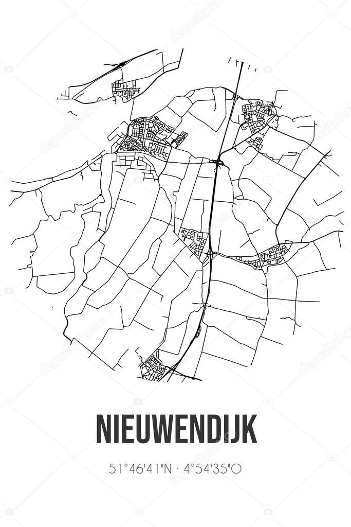 Resumen del mapa de Nieuwendijk situado en Noord-Brabant municipio de ...