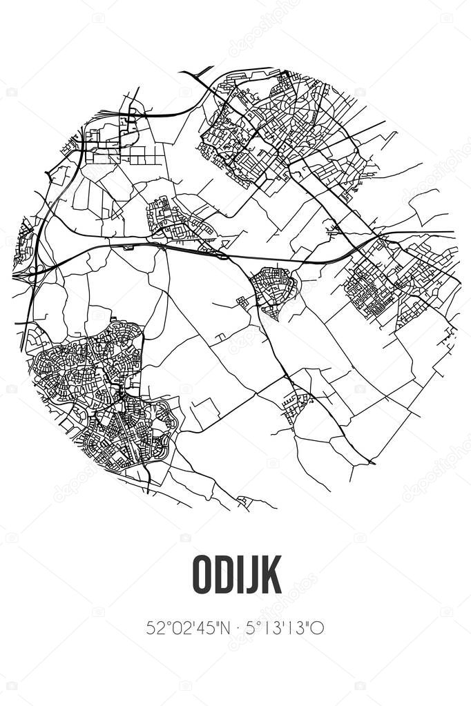 Resumen del mapa callejero de Odijk situado en Utrecht municipio de ...