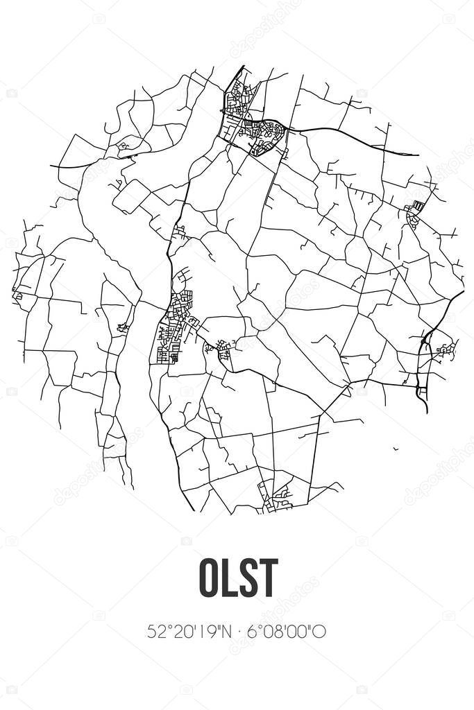 Resumen del mapa de Olst situado en Overijssel municipio de Olst-Wijhe ...